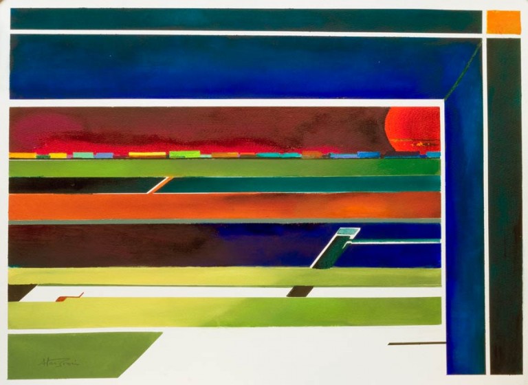 geometrical abstract artwork by Alan Brain - Passing Freight